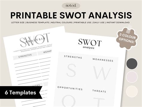 SWOT Analysis Template Project Management Business SWOT Analysis Printable Business Forms
