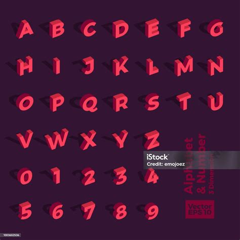 3 차원 Isometric 알파벳 및 숫자를 벡터 디자인 레이아웃 그래픽 또는 웹사이트 배너 내용에 대 한 등측투영법에 대한 스톡 벡터 아트 및 기타 이미지 Istock