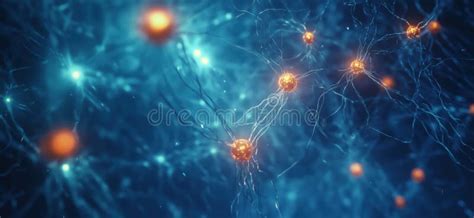 Neurons And Synapses In Neural Network Visualization Glowing Neurons With Interconnected Axons