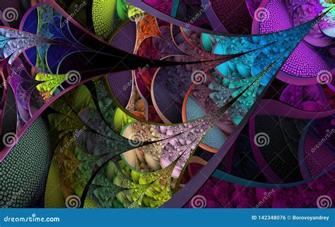 Abstract Fractal Patterns And Shapes Fractal Texture Stock Illustration Illustration Of