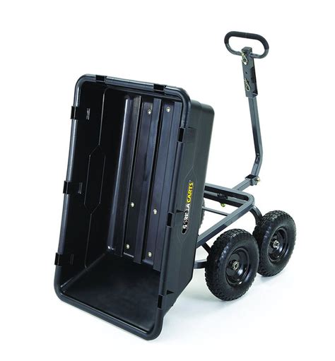 Gorilla Carts 6 Cu Ft Poly Yard Dump Cart And Utility Wagon With Steel