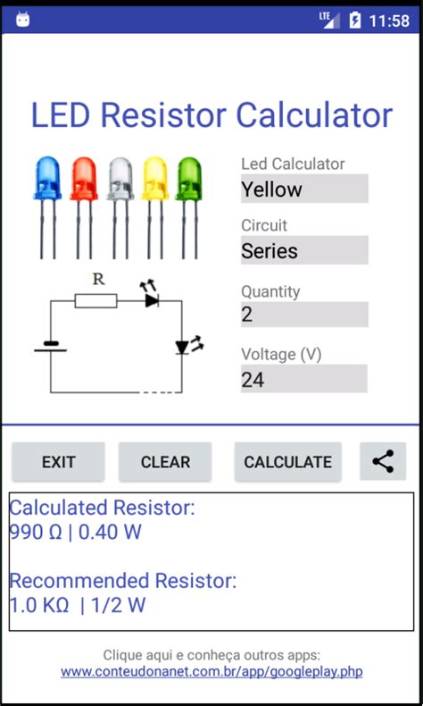 Led Resistor Calculator Amazon Ca Apps For Android