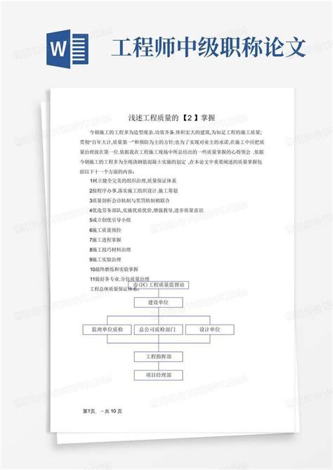 工程师 中级职称论文word模板下载 编号loozmevm 熊猫办公