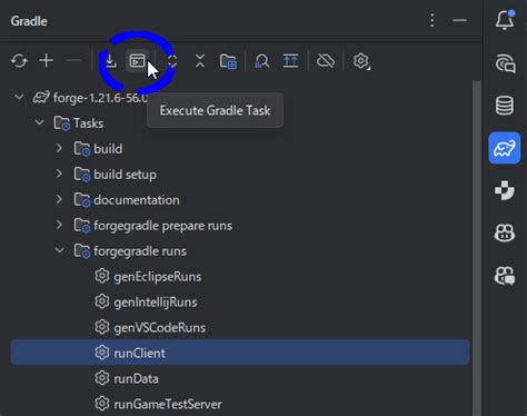 intellij idea IntelliJでマイクラのMODの作成のgradle propertiesの設定後Gradle更新した後にrunClient実行するとでマイクラが起動して
