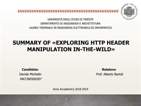 Summary Of Exploring Header Manipulation In The Wild Ppt