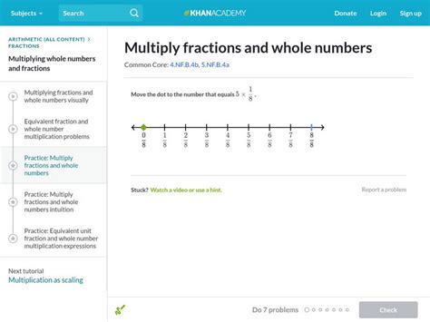 Khan Academy Practice Multiplying Fractions And Whole Numbers 1