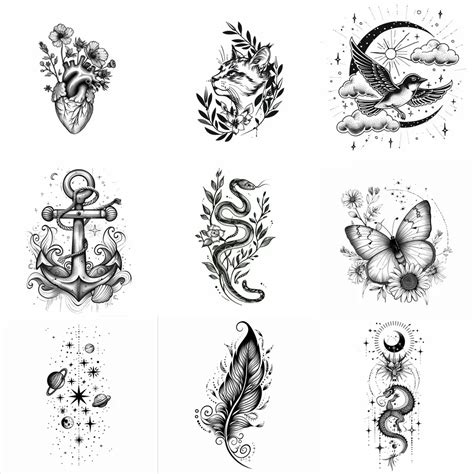 Tiny Tattoo Cliparts Midjourney Prompt Promptbase