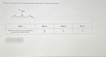 Answered Answer The Questions In The Table About Each Labeled Atom In The Molecule Below NH X