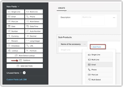 Subforms Online Help Zoho Crm