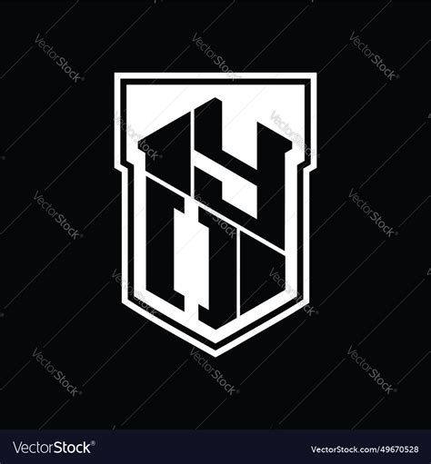 Yo Logo Monogram Hexagon Geometric Up And Down Vector Image
