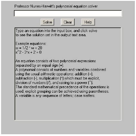 Polynomial Equation Solver Download Scientific Diagram