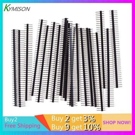 20pcs Single Male Pin Header For Arduin 1x40 Row 2 54 Breakable 40 Pins Connector Strip Board