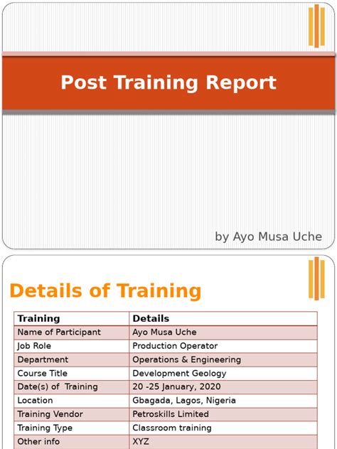 Post Training Report Template Pdf Learning Education Theory