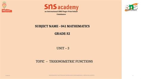 3trigonometric Functions For Class 11pptx