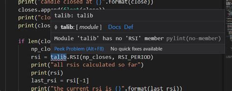 Talib Module Has Not Rsi Member · Issue 364 · Ta Libta Lib Python · Github