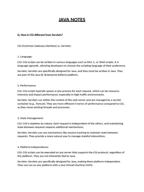 java notes pdf web server internet and web