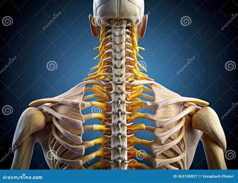 Human Thoracic Spine Anatomy Illustration Medical Illustration Skeletal System Vertebrae Ribcage