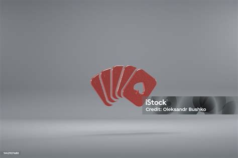 아름 다운 그림 포커 회색 배경에 전체 빨간색 기호 아이콘입니다 3d 렌더링 그림입니다 디자인을 위한 배경 패턴입니다 0명에 대한 스톡 사진 및 기타 이미지 Istock