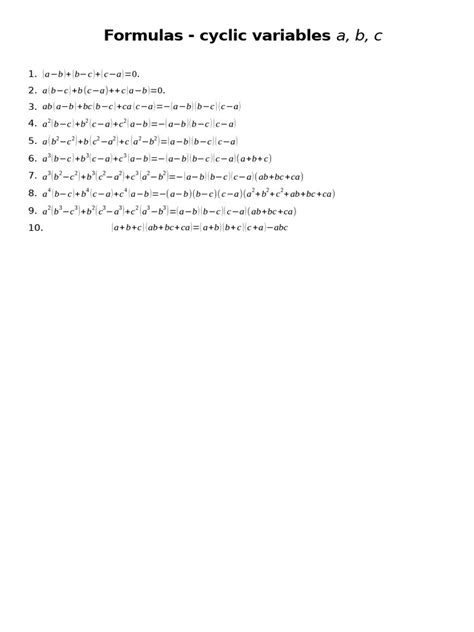 Formulas Pdf