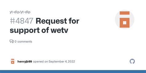 Request For Support Of Wetv · Issue 4847 · Yt Dlpyt Dlp · Github
