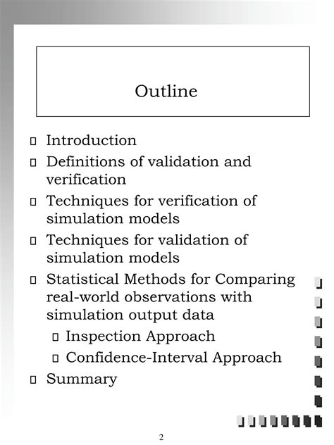 Solution Validation And Verification Of Simulation Models Ppt Simulation Modeling And