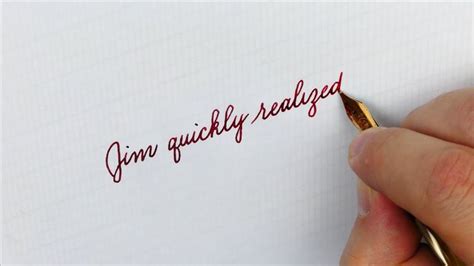 Writing A Pangram 19 In Cursive With The Pelikan M200 Marble Brown Handwriting Practice