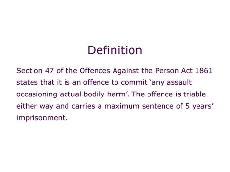 Ppt Non Fatal Offences Against The Person Powerpoint Presentation
