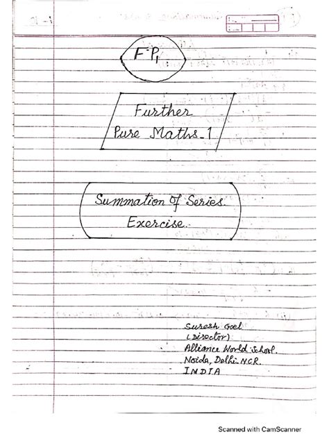 Fp1 Summation Of Series Exercise Pdf