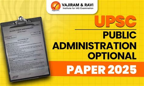 Upsc Public Administration Optional Paper 2025 Out Download Pdf
