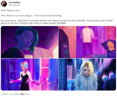 Gwen Stacy Is Trans Her Whole Arc Is A Trans Allegory The Colors Are The Trans Flag Gwen