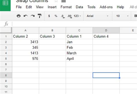 How To Swap Columns In Google Sheets