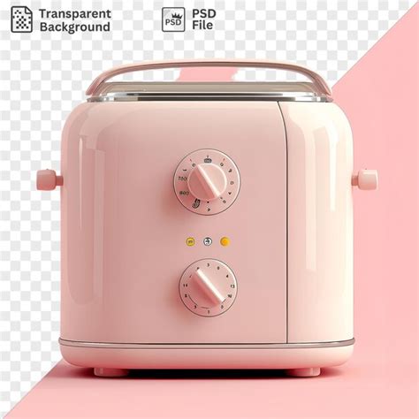 Premium Psd Psd Picture Bread Maker On A Pink Background Featuring A Silver Handle And A