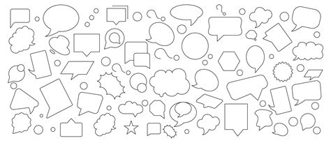 Speech Bubble Line Icon Set Talk Bubble Icon Speech Bubble Talk Chat Message Balloon And