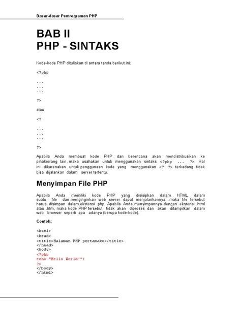 Bab02 Sintak Php Pdf