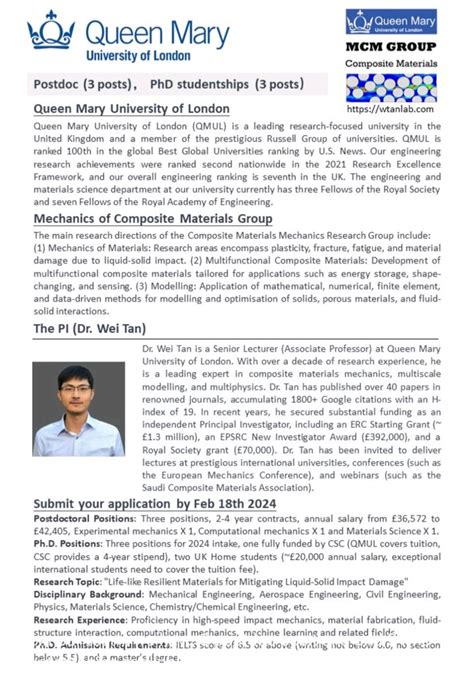 Multiple Fully Funded Phd And Postdoc Positions Available At The Queen