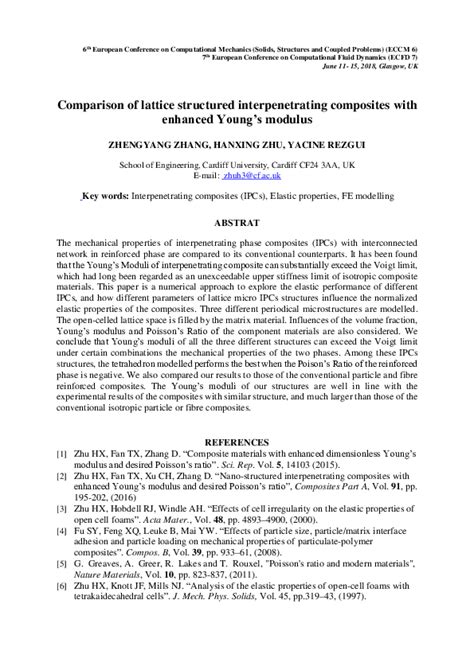 Pdf Comparison Of Lattice Structured Interpenetrating Composites With Enhanced Youngs Modulus