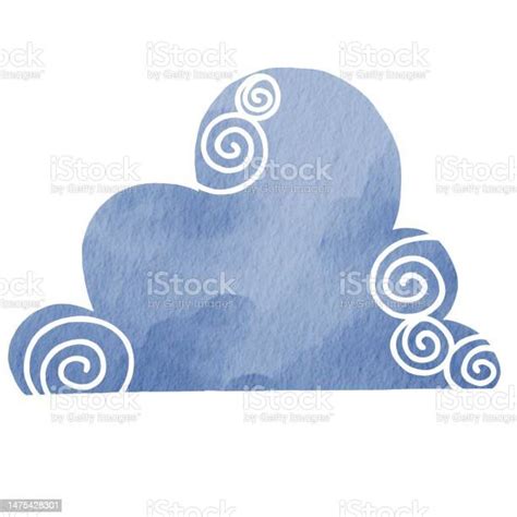 추상 푸른 구름 수채화 묘사는 하늘과 일기 예보 개념에 장식을 위한 것입니다 0명에 대한 스톡 벡터 아트 및 기타 이미지 0명 겨울 구름 Istock