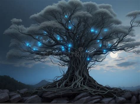 A Mesmerizing Scifi Tech Savvy Binary Tree Entity Ai Generated Stock Illustration