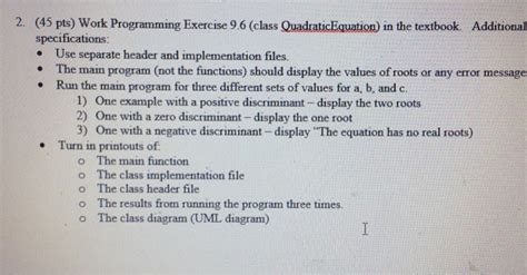 solved 2 45 pts work pro exercise 9 6 class
