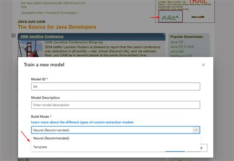 Custom Extraction Model Train A New Model Build Mode Template Not Available Microsoft Qanda