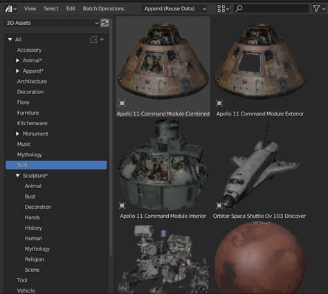 asset browser utilities batch operations mark unmark export tweak