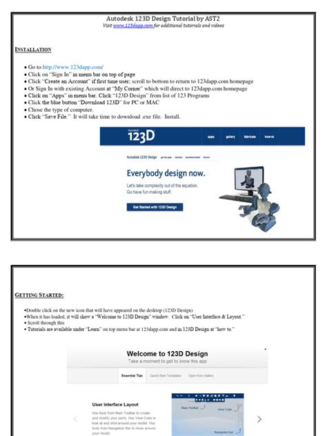 Tutorials For 123d Design Download Free Pdf Icon Computing Menu