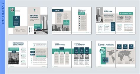 브로셔 크리에이티브 디자인 다목적 범용 템플릿 표지 뒷면 및 내부 페이지를 포함합니다 세로 A4 형식 형판에 대한 스톡 벡터 아트 및 기타 이미지 Istock