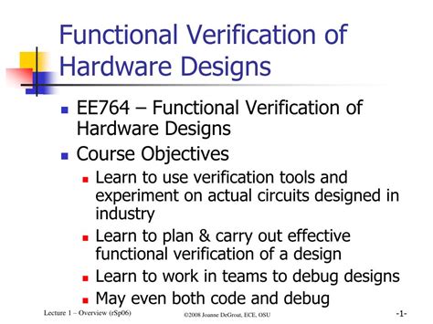 Ppt Functional Verification Of Hardware Designs Powerpoint Presentation Id 1087288