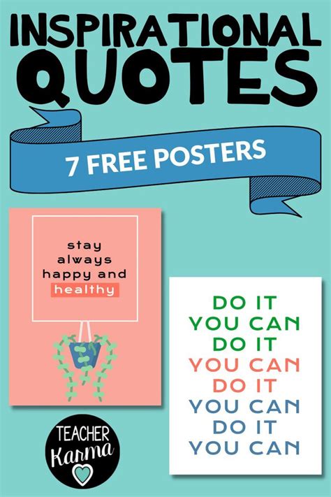 Inspiring Quotes Posters For Classroom Decor Homeschool Quotes