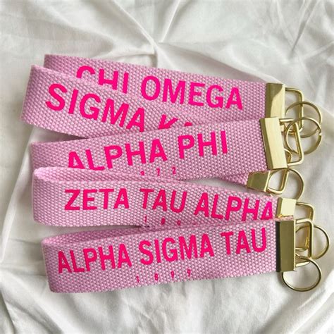 Sorority Wristlet Key Chain Sorority Key Fobs Sorority Keychain