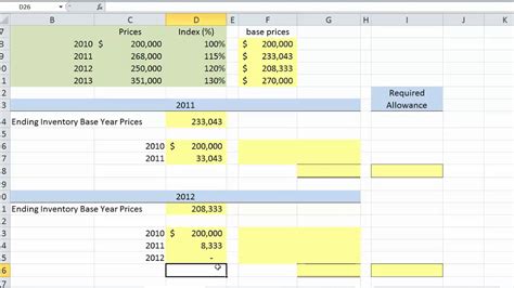 Dollar Value Lifo Excel Youtube