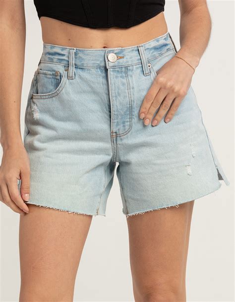 Rsq Womens Mid Length Shorts Light Wash Tillys