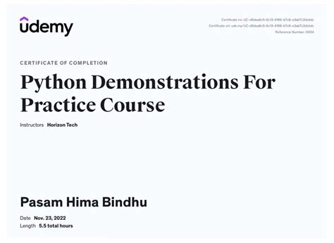 Python Udemy Pasam Hima Bindhu