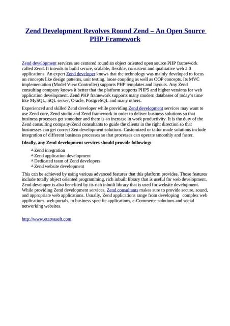 Zend Development Pdf